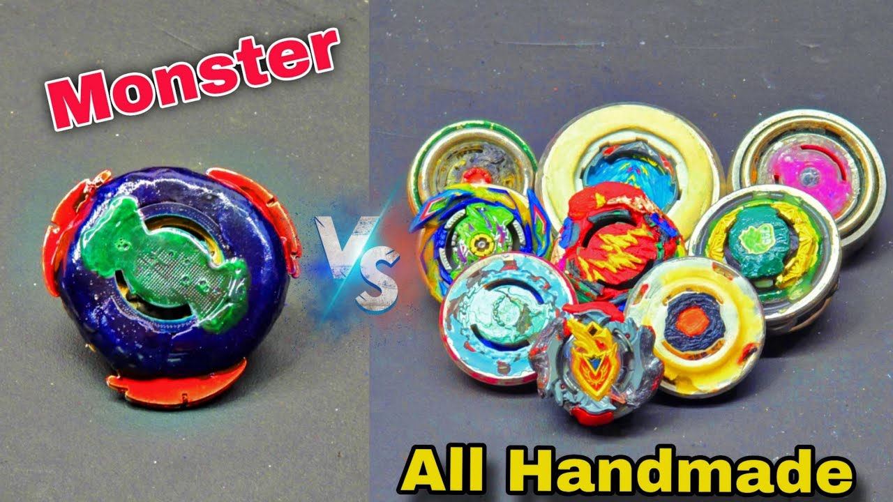 Monster Beyblade Vs My All Handmade Beyblades Battle - YouTube