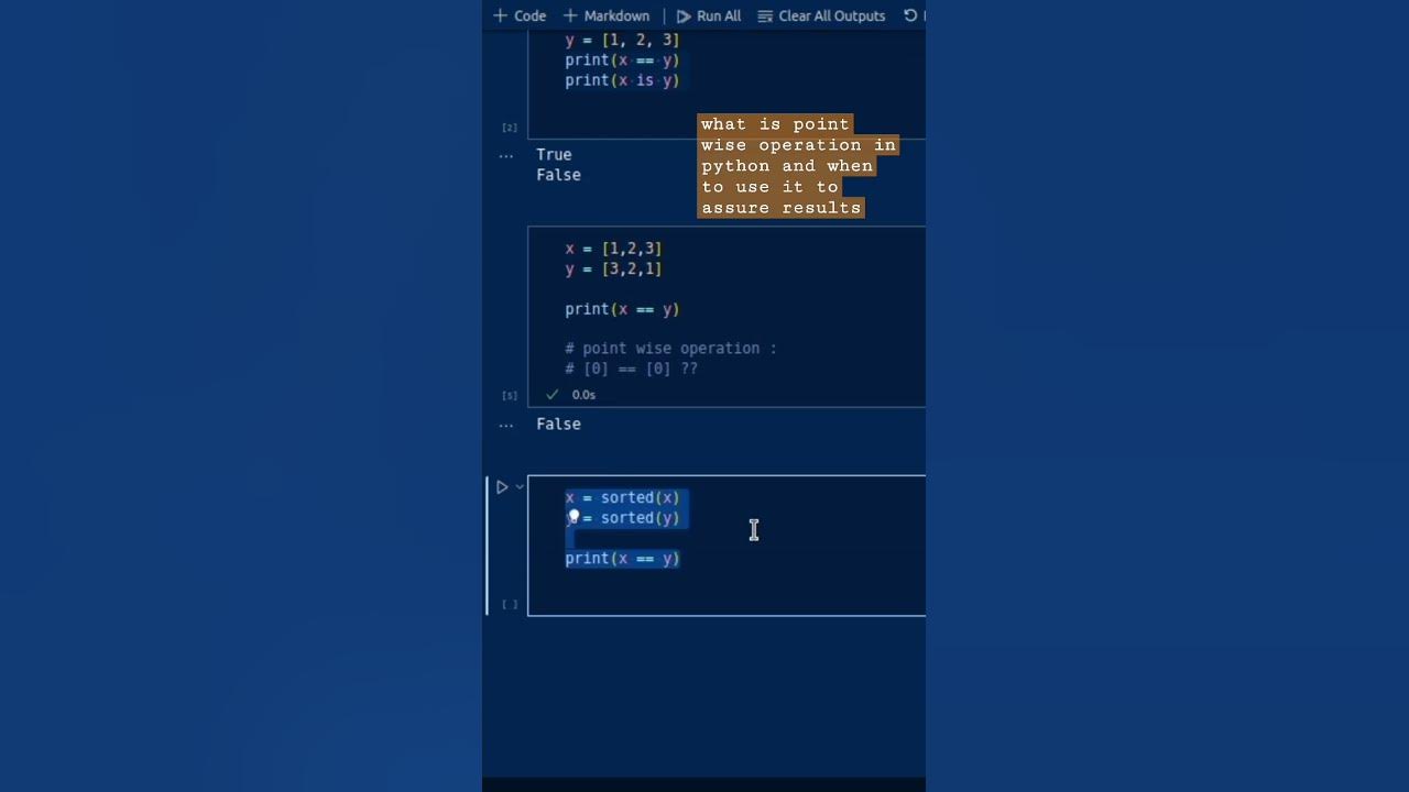 Learn When To Use Equality Operator On Lists In Python Coding Python Coding Shorts Youtube