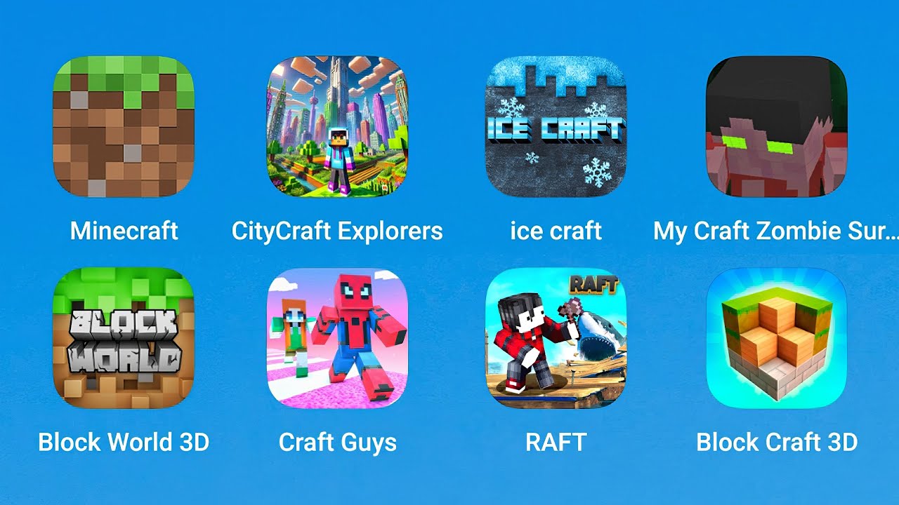 Minecraft, CityCraft Explorers, Ice Craft, My Craft Zombie, Block World ...