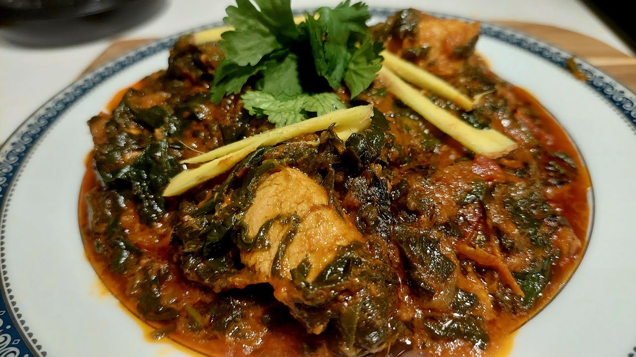 Mazaydar Homestyle Palak Gosht Recipe| Chicken with Spinach Recipe ...