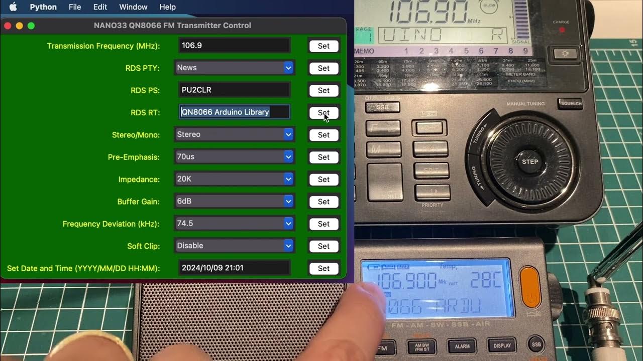 Arduino NANO 33 IoT and Wi-Fi Setup with Python App Remote Control for QN8066 - YouTube