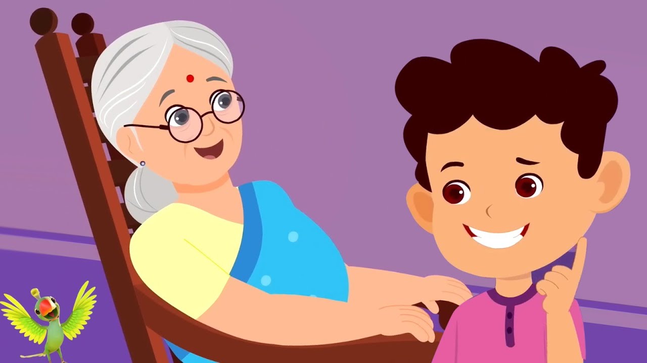 Dadi Maa Poem, दादी माँ, Hindi Nursery Rhymes for Kids & Baby Songs ...