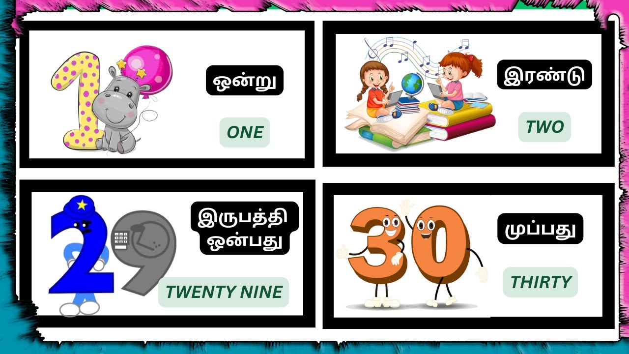 எண்கள் | NUMBERS in Tamil | தமிழ் எண்கள் | 1 to 30 | ஒன்று இரண்டு | ONE ...