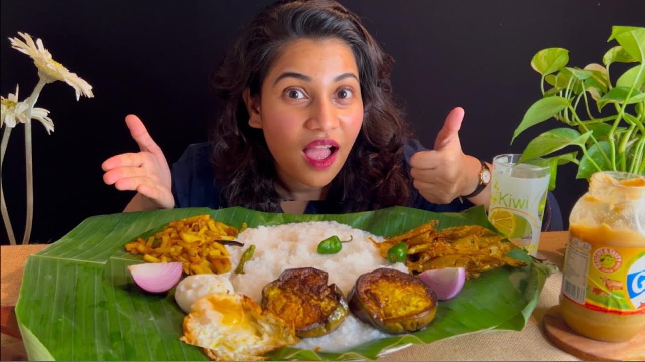 ASMR EATING SHEDDHO BHAT, GHEE ALU SEDDO BHAT, BENGALI RICE CONGEE, ALU ...