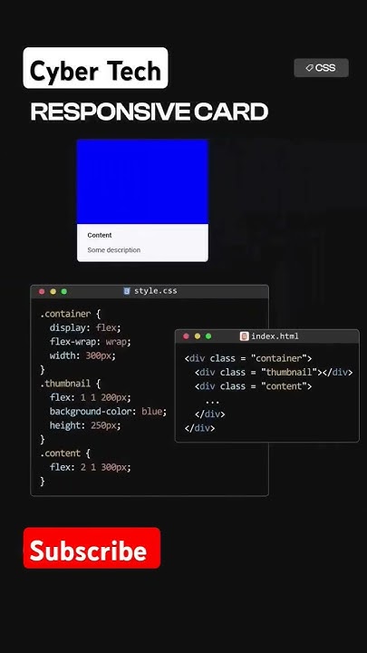 Responsive Card Html Css Html Coding Viralvideo Webdesign Programming Cybertech Css Youtube