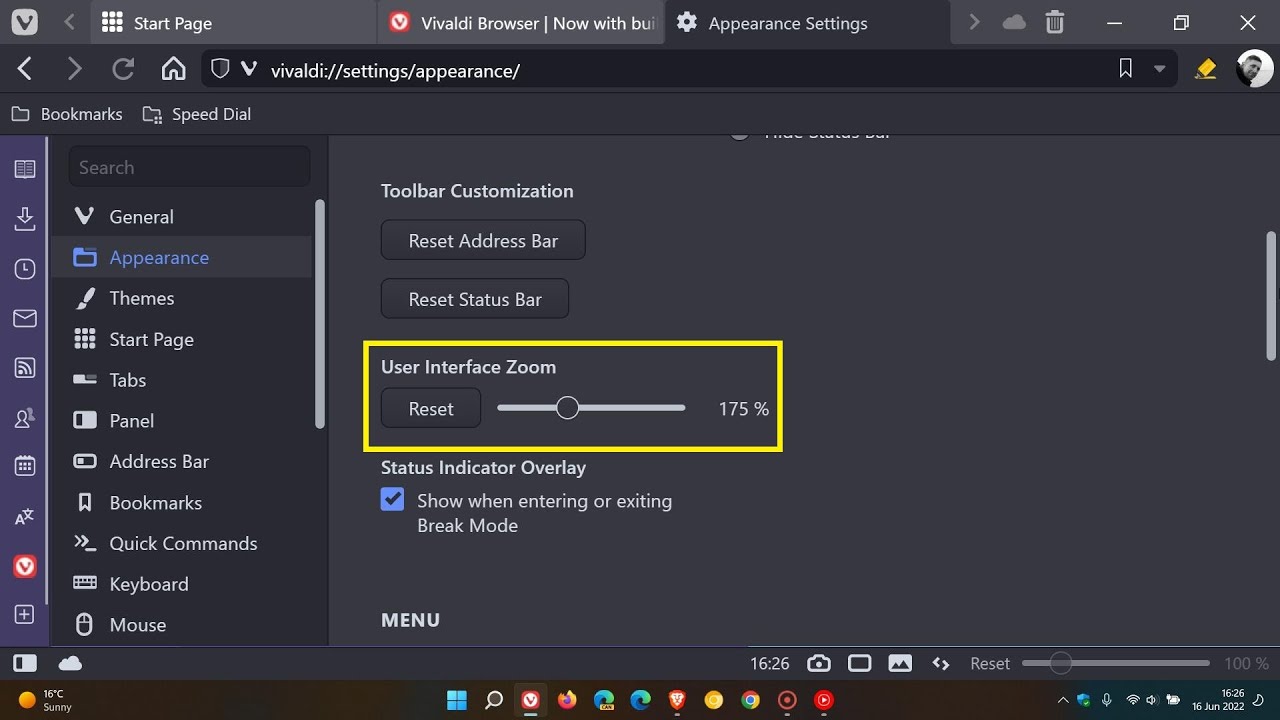 How to increase the size of the Vivaldi web browser User Interface ...