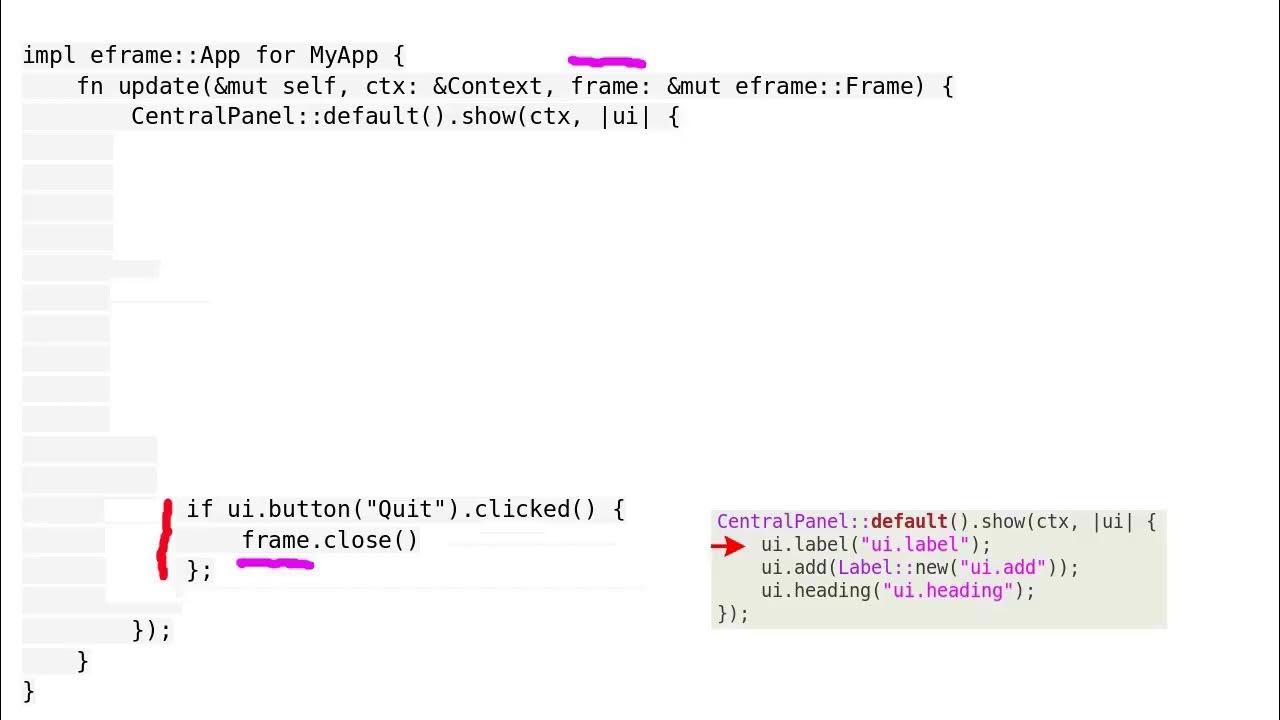 Learning Rust through coding egui part 2 buttons - YouTube