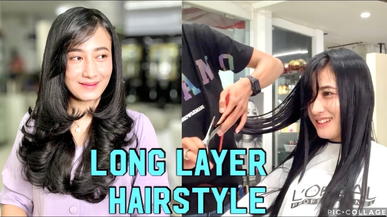 POTONG RAMBUT LAYER | Long Layers Haircut | Long Haircut | Hairstyle ...