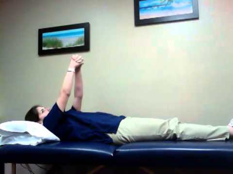 Rotator Cuff Injury AAROM Flexion Ex's in Supine - YouTube