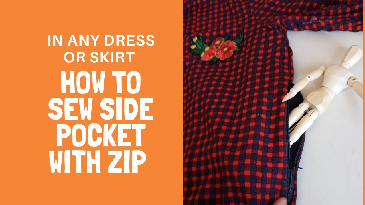 How to Sew Side Pocket with Zip in Dress or Skirt|How to Sew Side ...