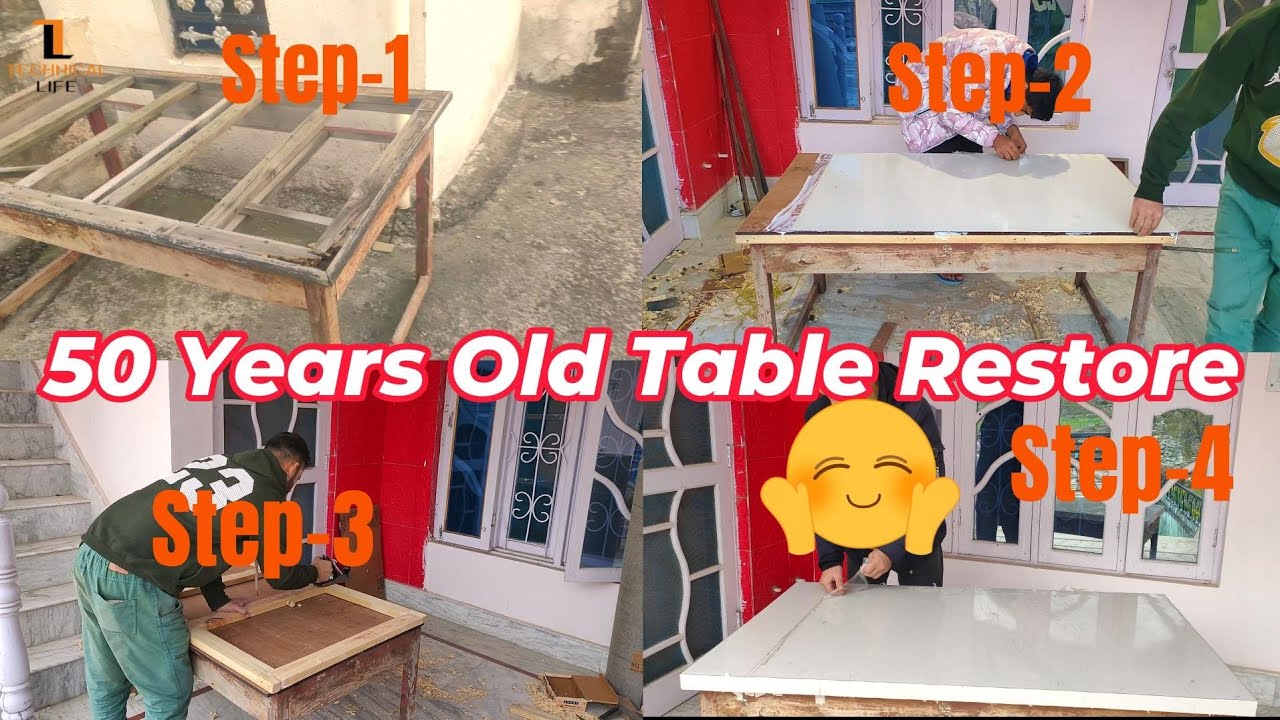 WOod dining table restoration || Restoration Furniture || old table ...