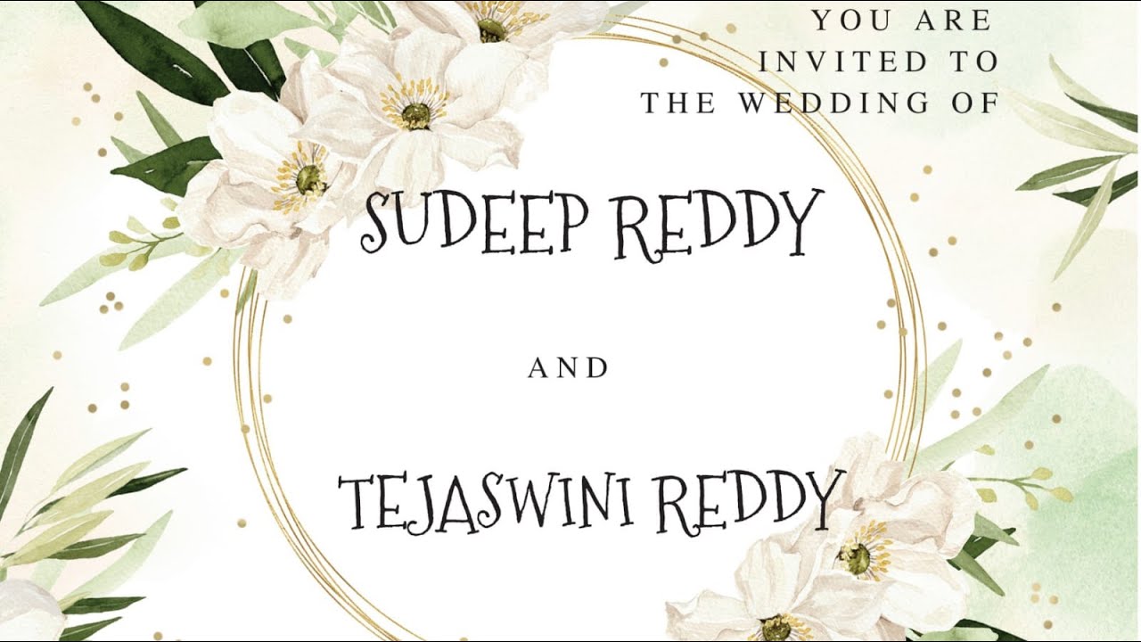 SUDEEP REDDY WITH TEJASWINI REDDY - YouTube