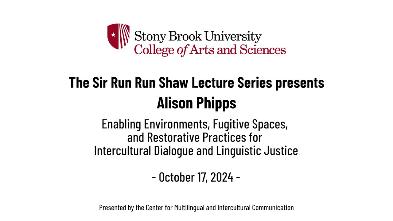 The Sir Run Run Shaw Lecture Series Presents Alison Phipps - YouTube