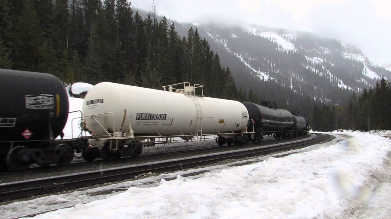 Canadian Pacific 8767 At Yoho in between Spiral Tunnels - YouTube