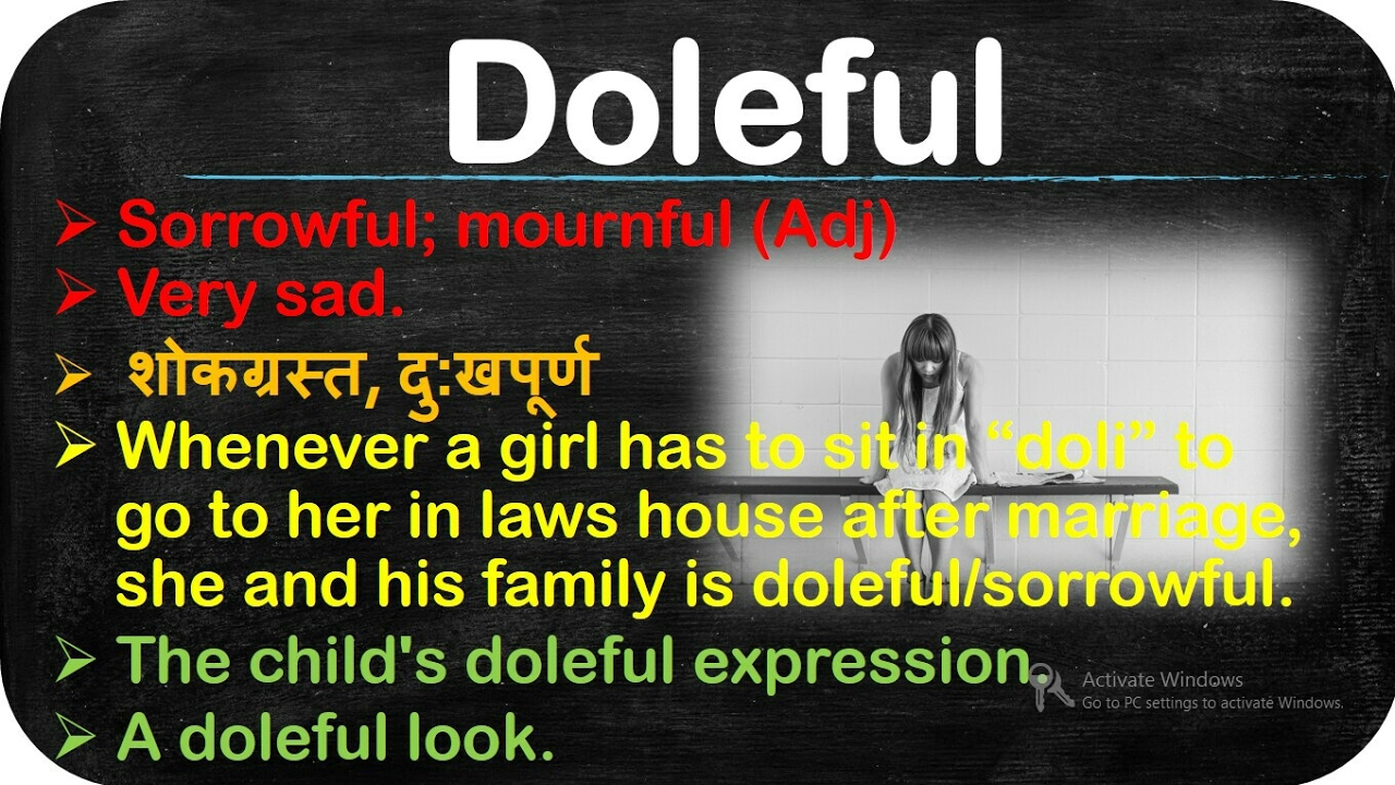 #12 Examiner's most favourite words || Meaning of doleful with picture ...