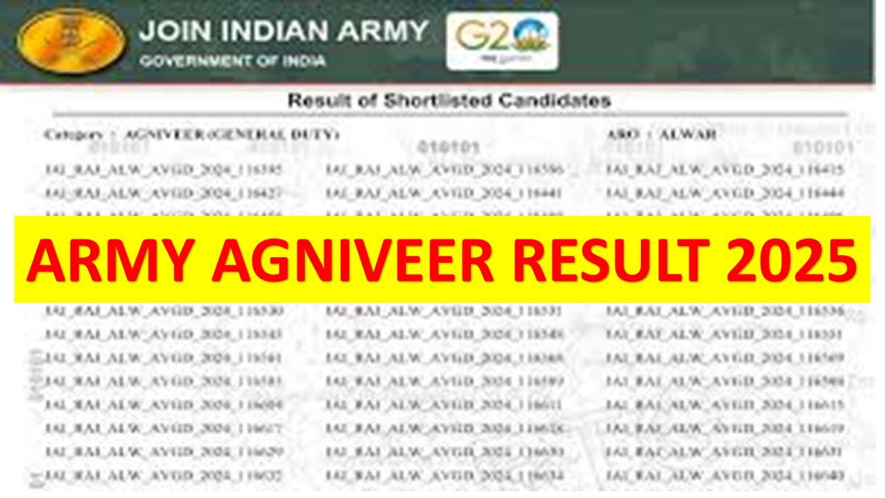 Army Agniveer Result 2025 update how to check army result 2025 # ...