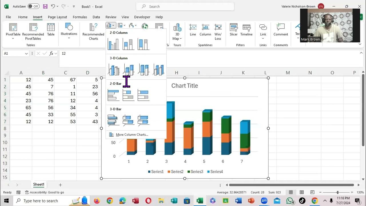 How to create bar chart in excel - YouTube