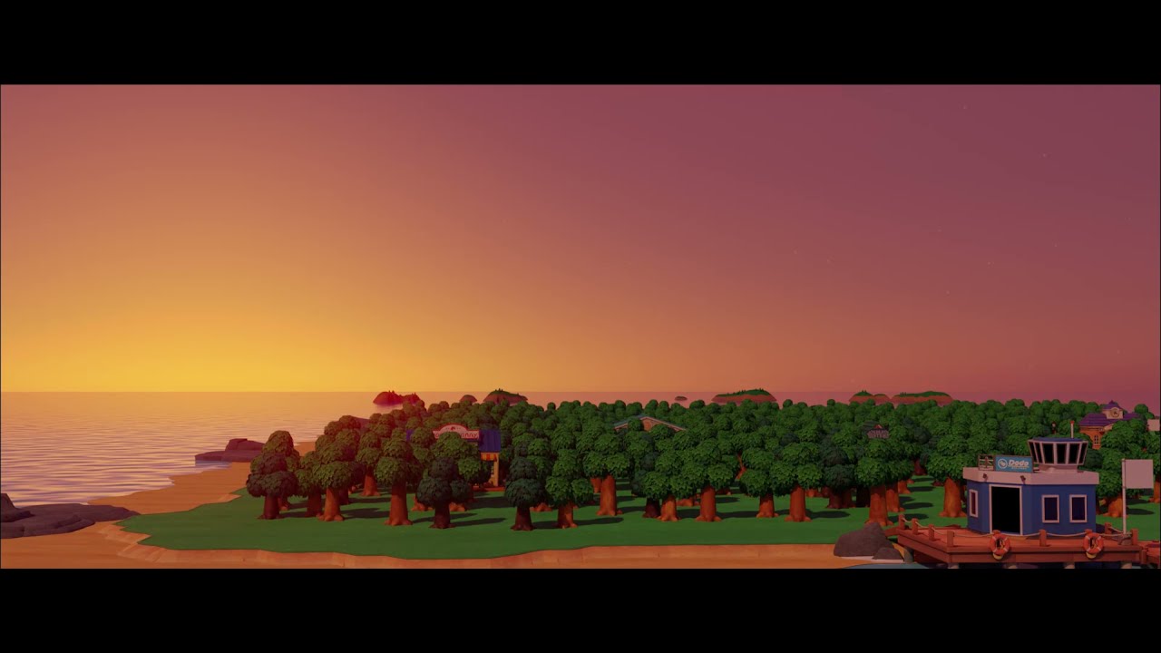Animal Crossing Island Sunset Animation - YouTube