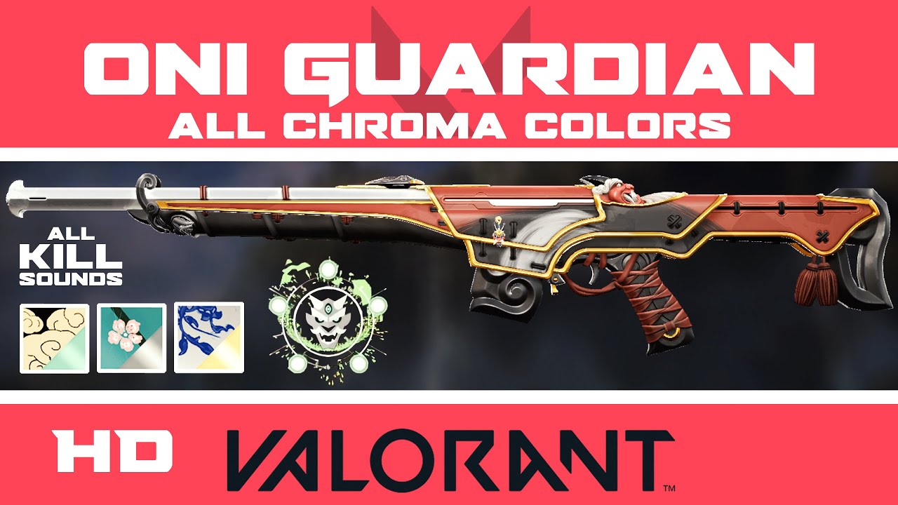 Oni Guardian VALORANT Skin | All CHROMA COLORS + Buddy | HD Skins ...