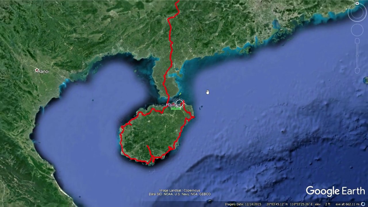 Hainan Bike Tour Google Earth Route - YouTube