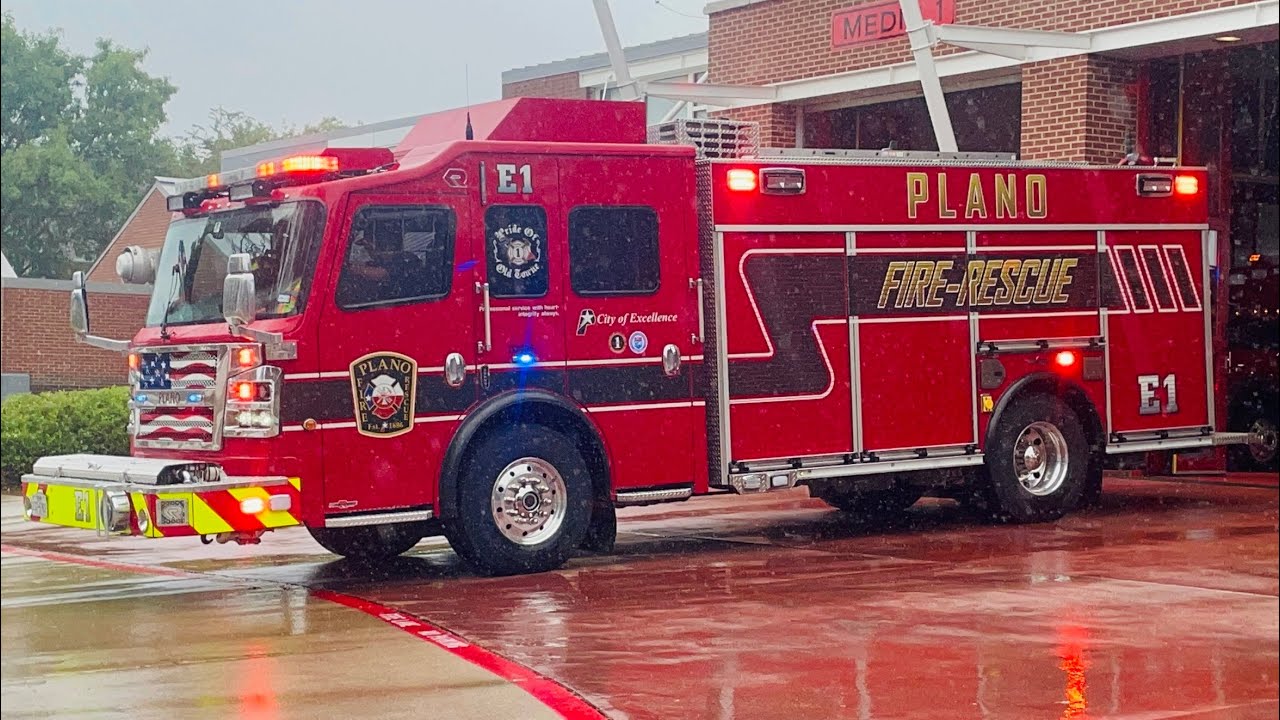 Plano Fire Rescue: Engine 1 Responding (Q Siren) - YouTube
