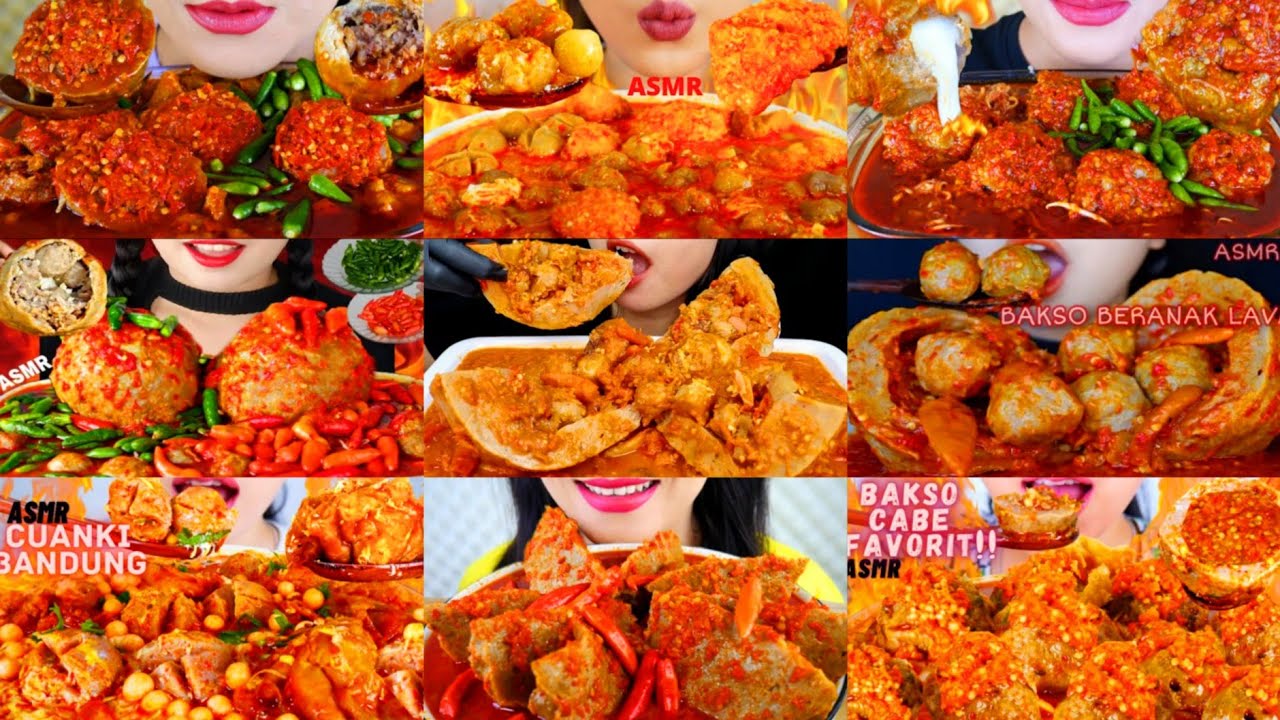 INDONESIAN FOOD MUKBANG COMPILATION * SPICY MEAT BALL EATING SHOW REAL ...