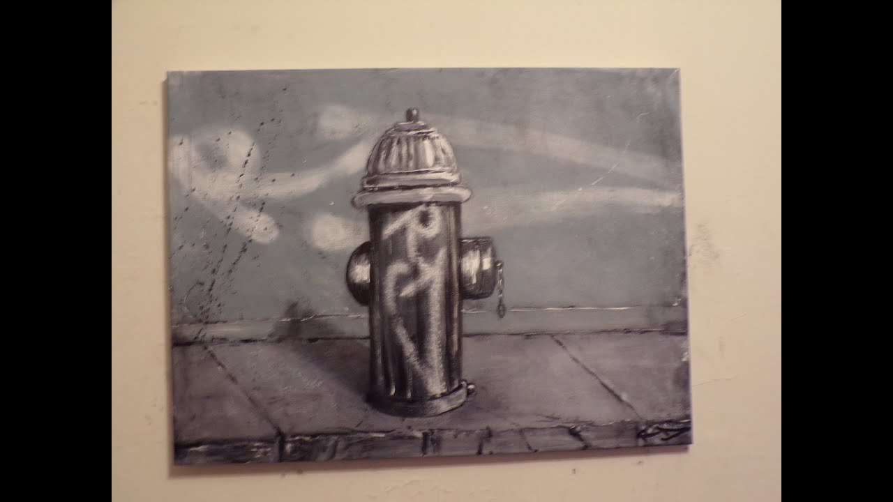 I painted a NYC fire hydrant on a canvas - YouTube