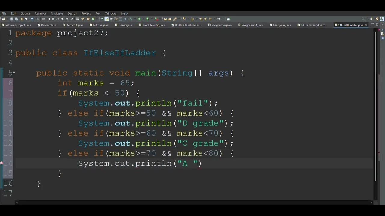 If Else If Ladder Program in Java.. - YouTube