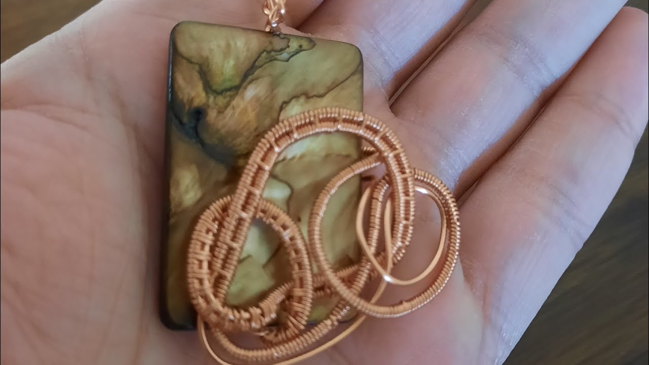 copper wire pendant with square stone tutorial step by step - YouTube