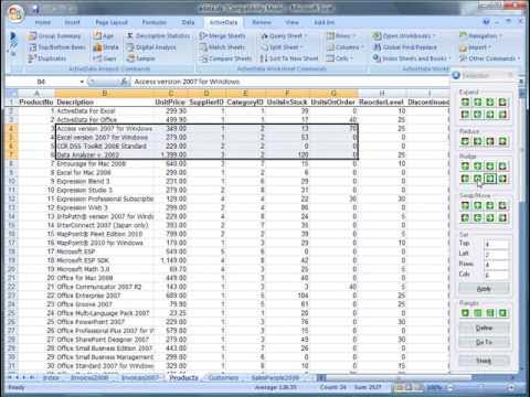 Using ActiveData For Excel's Selection Navigator to control Excel cell ...
