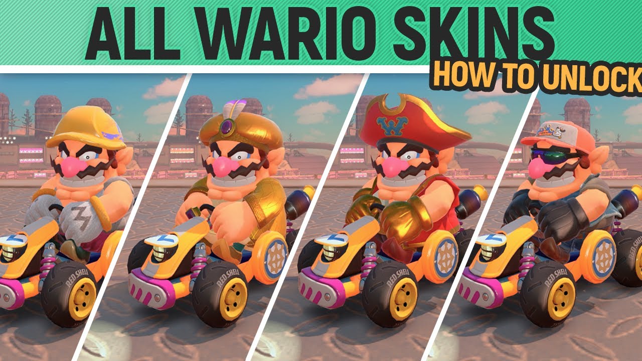 Mario Kart World - Wario - How to unlock all Skins/Costumes - YouTube
