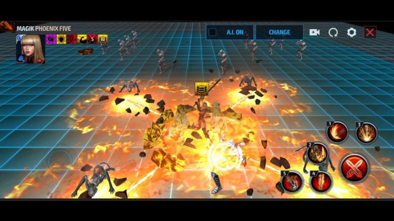 Magik in Phoenix Five suit skills preview | Marvel Future Fight - YouTube