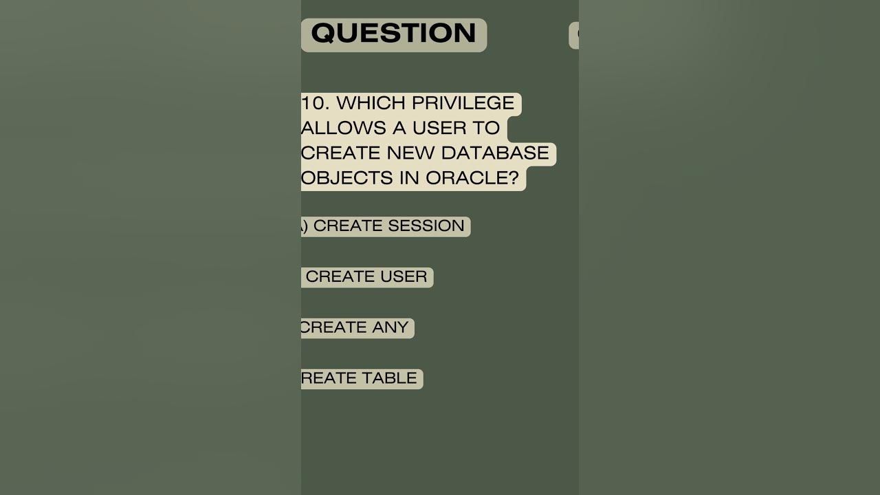 Oracle Dba Quiz 10 Databasemanagementsystem Oracledba Oracledbaonlinetraining Shorts