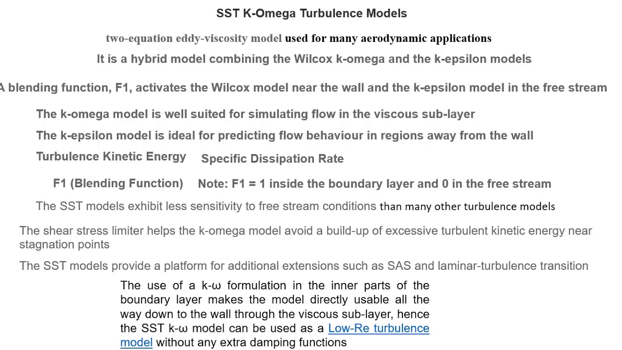 SST K-Omega Turbulence Models - YouTube
