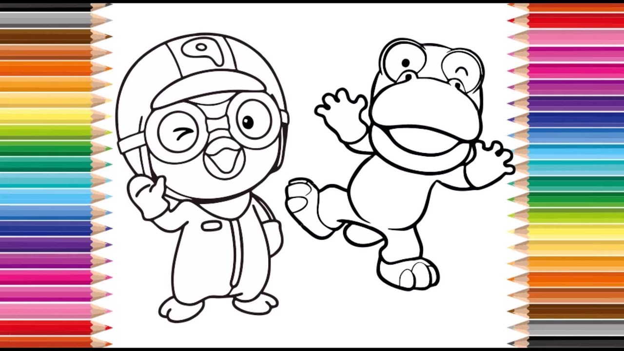 How To Color Cartoon Penguins Pororo And Crong Cara Mewarnai Kartun
