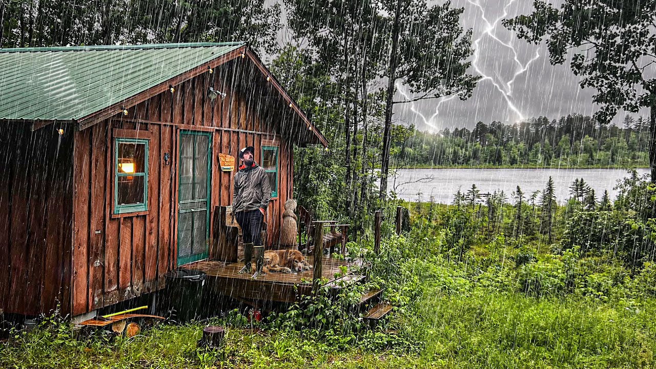 TORNADO NEAR THE CABIN! Braving a Severe Thunderstorm - YouTube