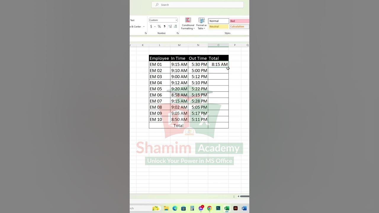 Time calculation tricks in Excel #excelforfresher #excelshortcuts #exceltips #exceleducation ...