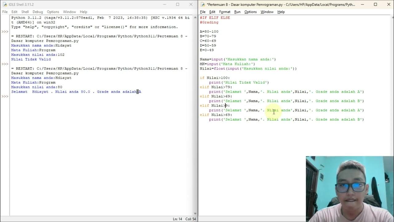 Latihan Fungsi #IF #ELIF #ELSE pada #Pyhton #3 - YouTube