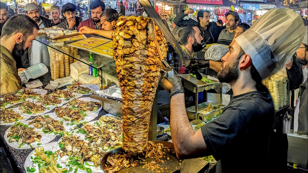 Pakistani Huge Chicken Shawarma ! 😍 People Loves to Roadside CHICKEN ...