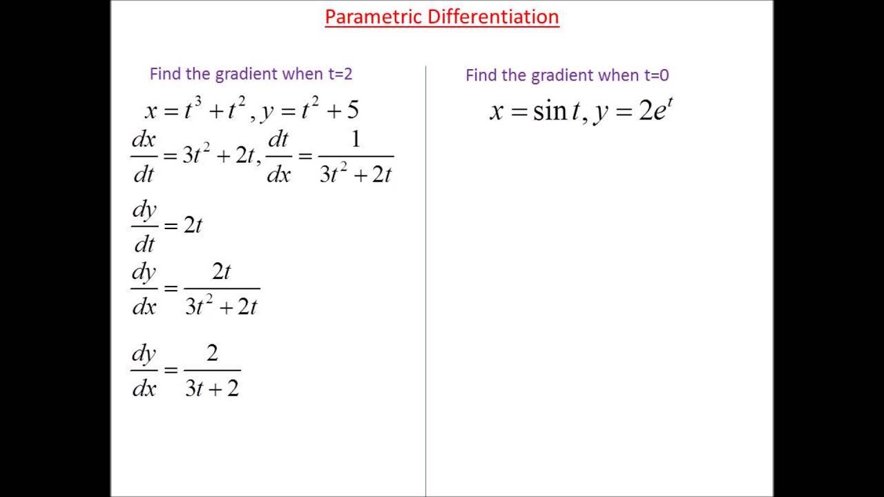 Parametric Differentiation Practice 3 - YouTube
