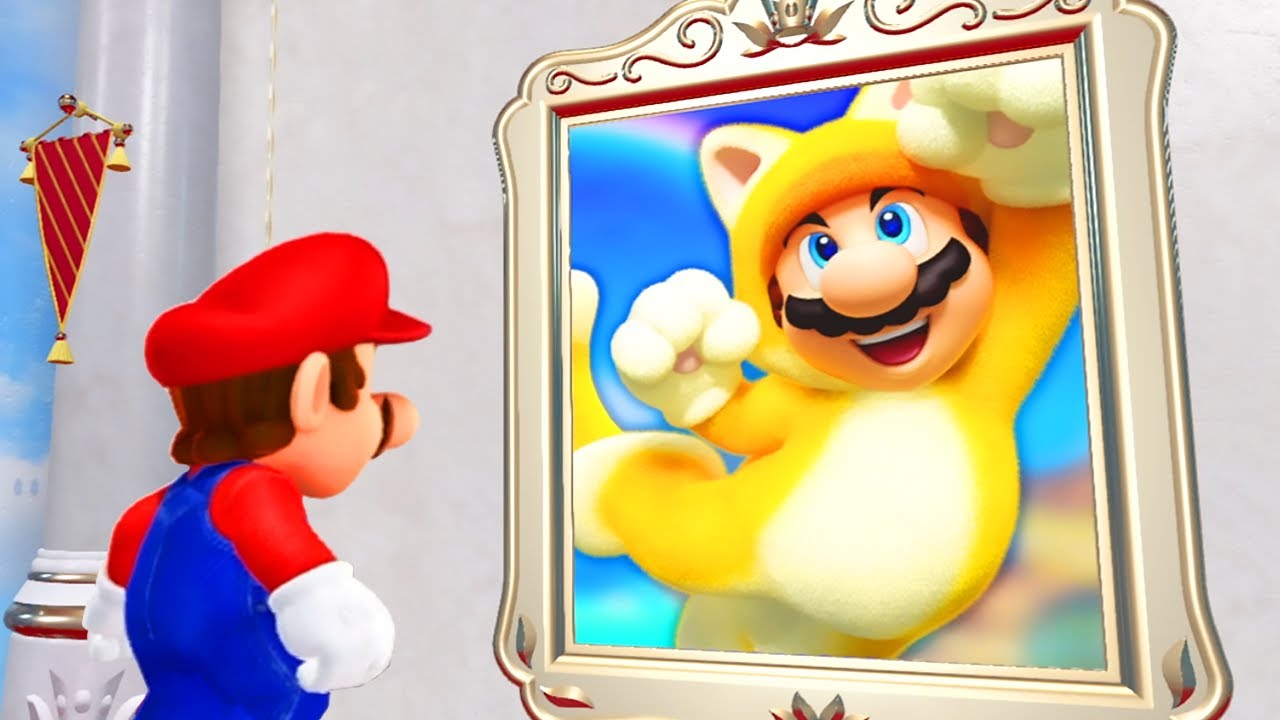 What happens when Mario enters the Cat Mario Painting in Super Mario ...