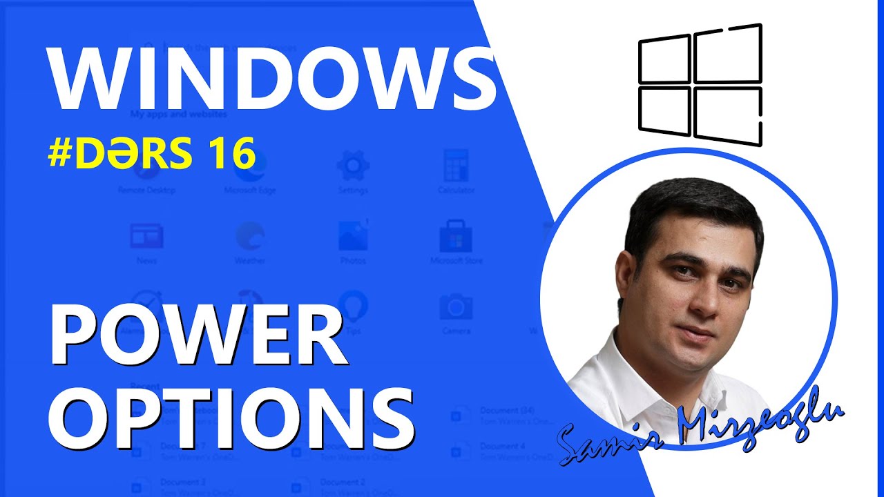 #Windowsdərsləri | Dərs 16 | Windows - Power Options - YouTube