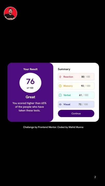 Frontend Mentor CHALLENGE Results Summary Revealed! - YouTube