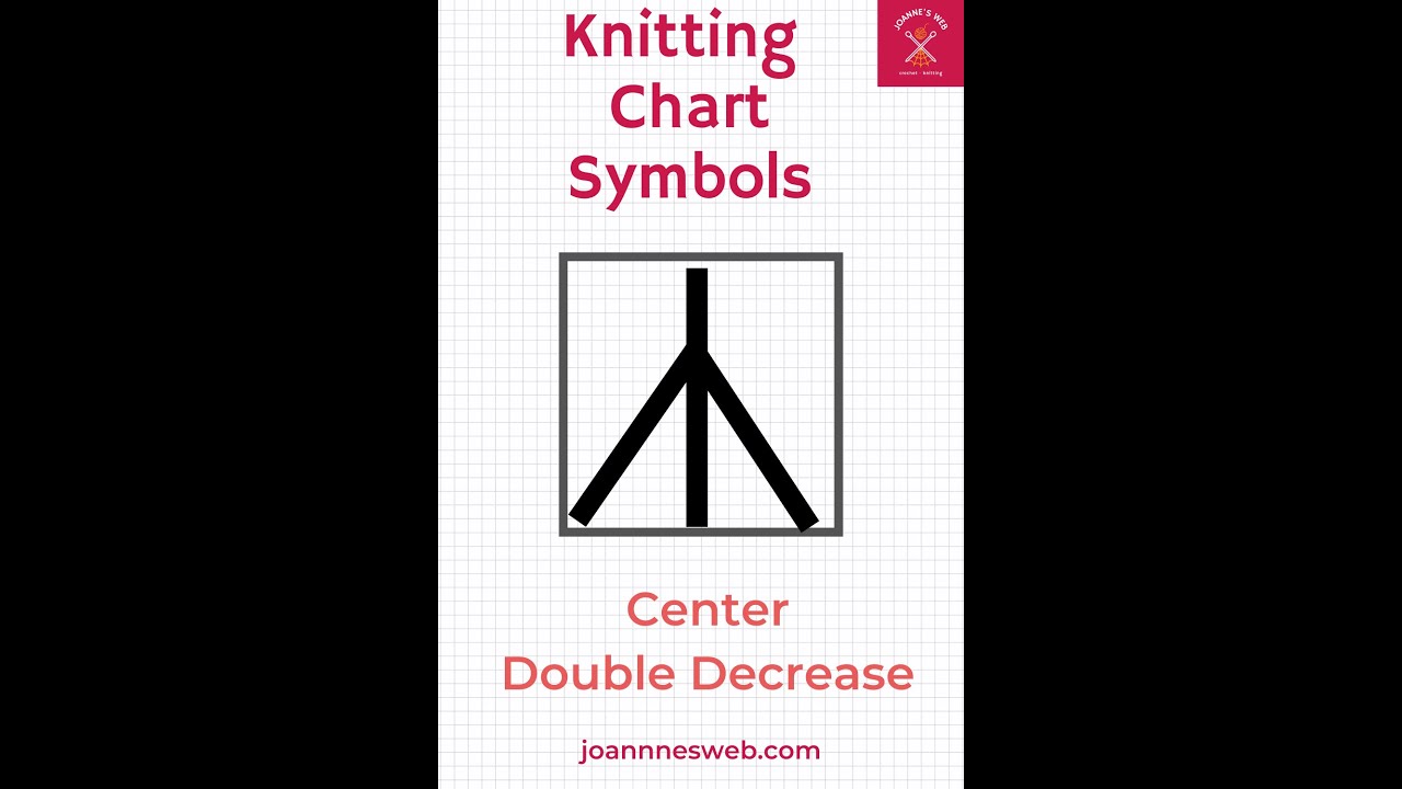 Center Double Decreases Knitting Chart Symbol - YouTube