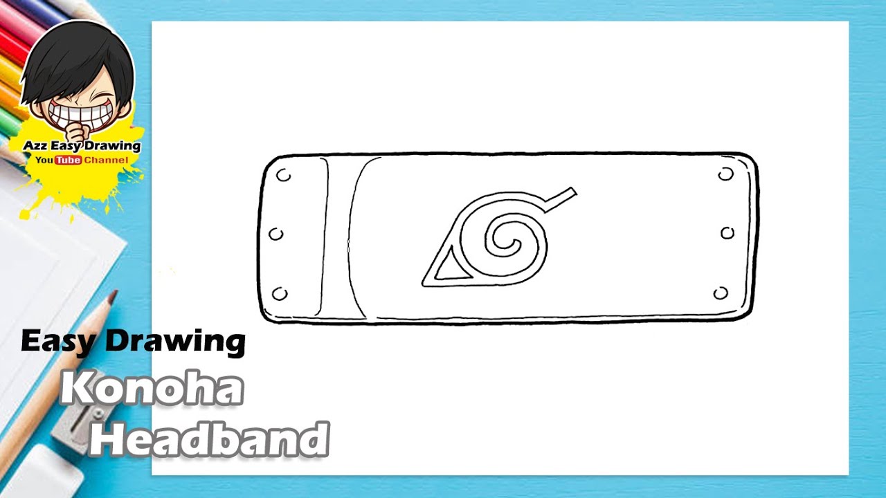 Easy Konoha Headband Drawing - YouTube
