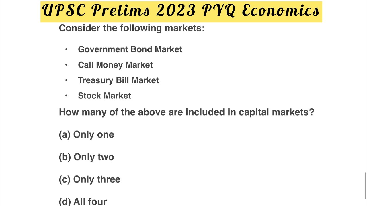 Economics PYQ Solved for UPSC Prelims 2023| Indian Economy | UPSC ...