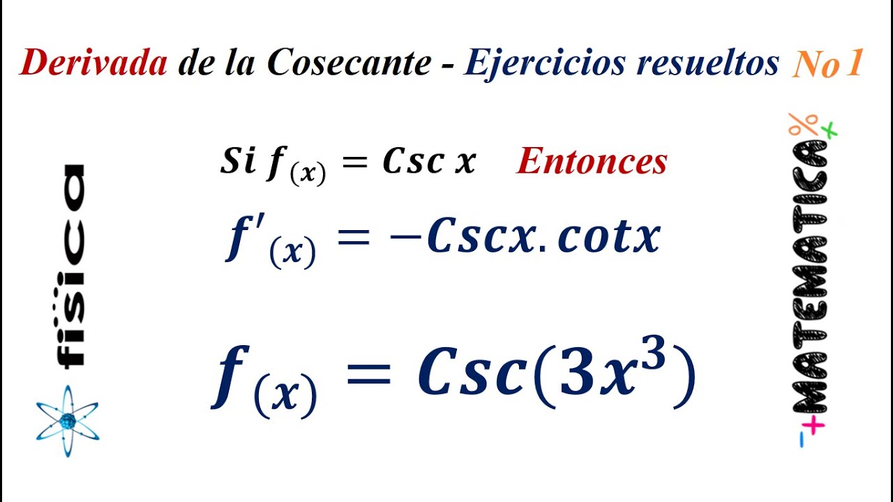 Derivada de la Cosecante | Ejemplo 1 - YouTube