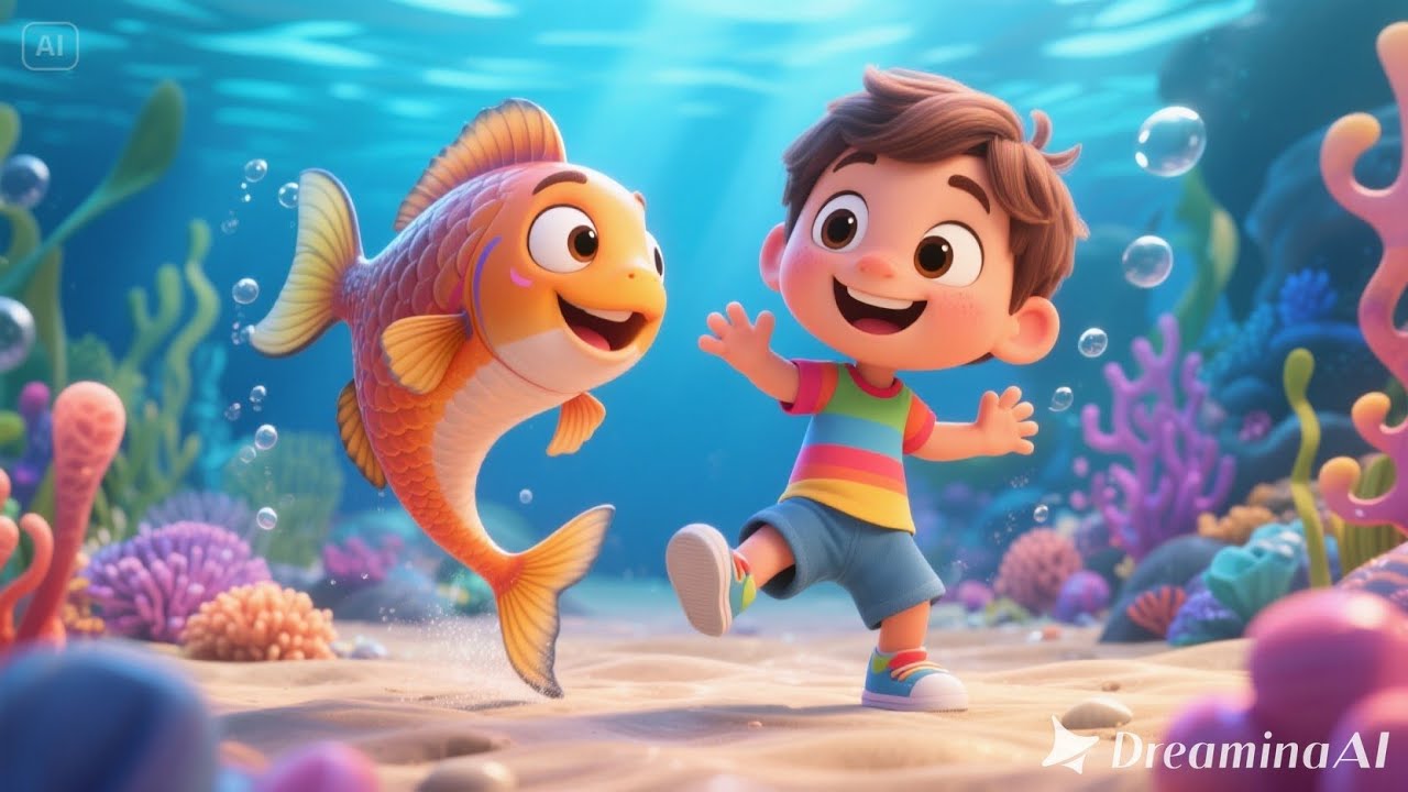 Wiggle Wiggle Fishy Dance | Fun Fish Song for Kids | Silly Ocean Rhyme ...