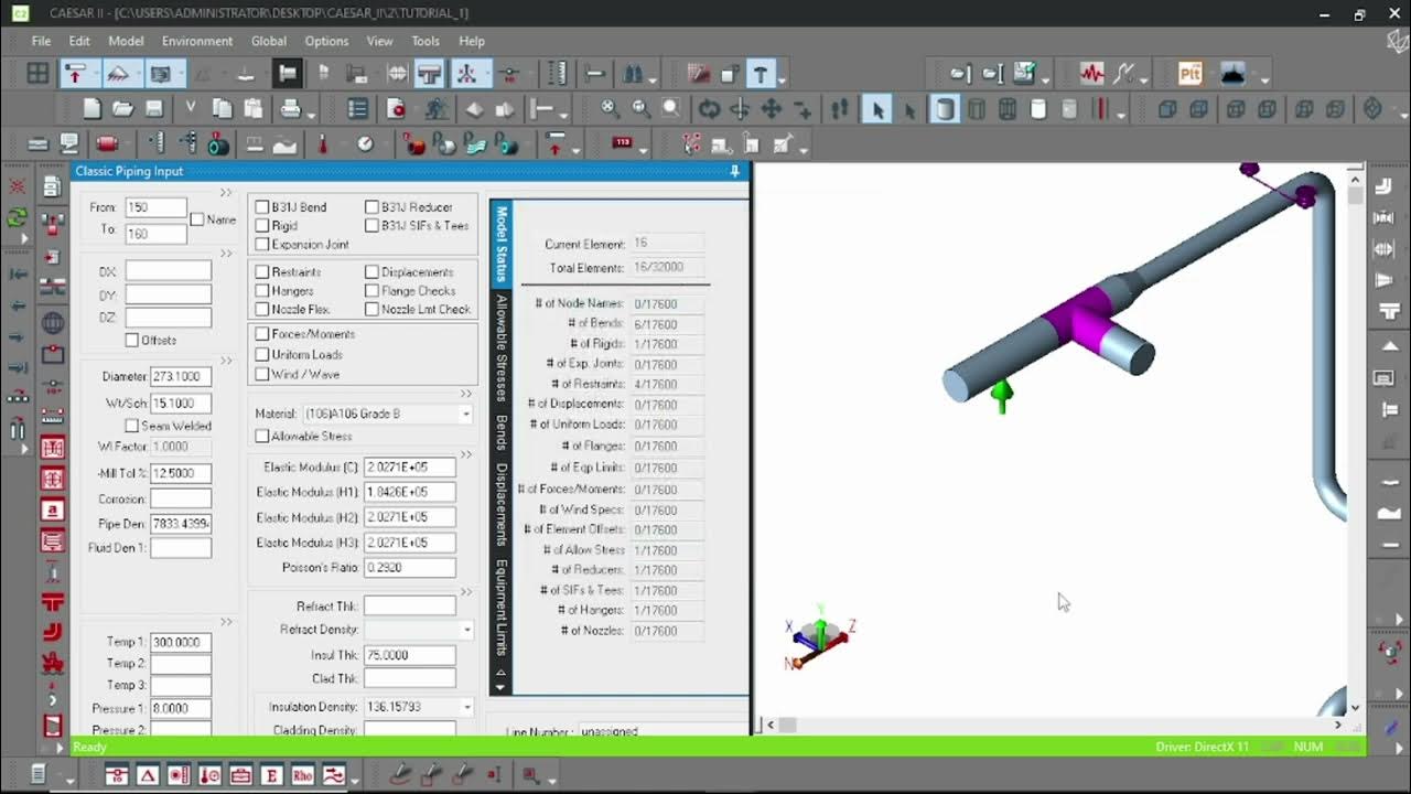 CAESAR II: How to model Valves, Flanges & Rigid elements - YouTube