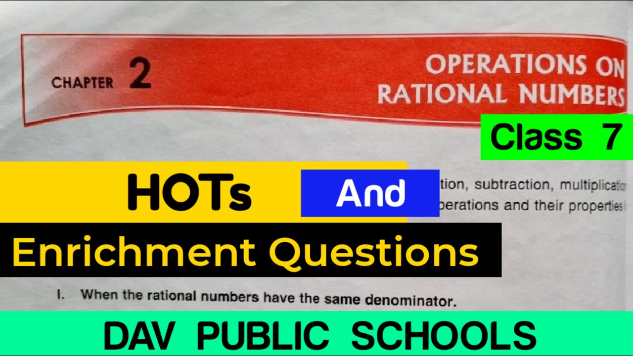 DAV class 7 maths chapter 2 Hots and Enrichment Questions - YouTube
